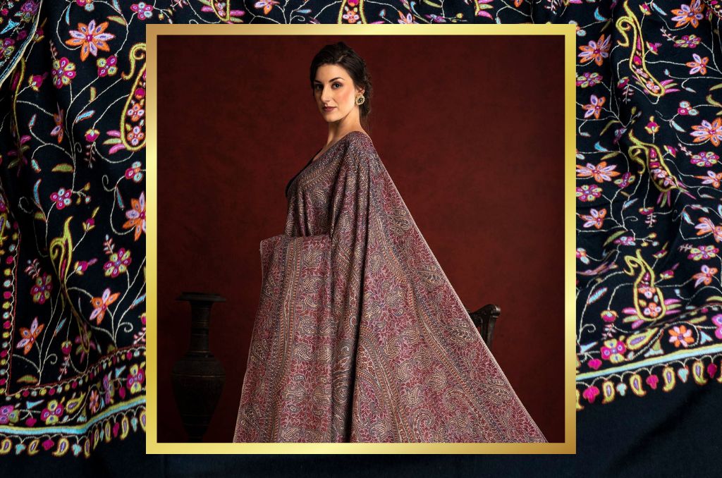 6 ways to wear an Embroidered Pashmina Shawl - Pashmina Editorial